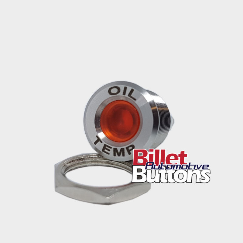 16mm 'OIL TEMP' LED Pilot / Warning Light Small Compact 12V