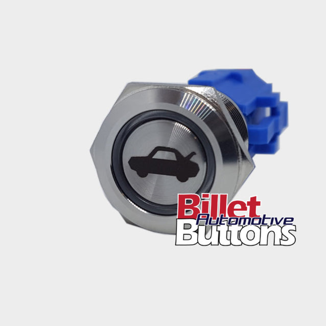 19mm 'BOOT/TRUNK SYMBOL' Billet Push Button Switch