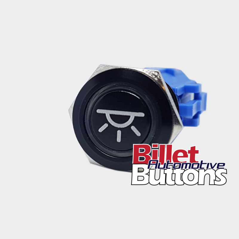 19mm 'DOME LIGHT SYMBOL' Billet Push Button Switch Interior Lights etc ...