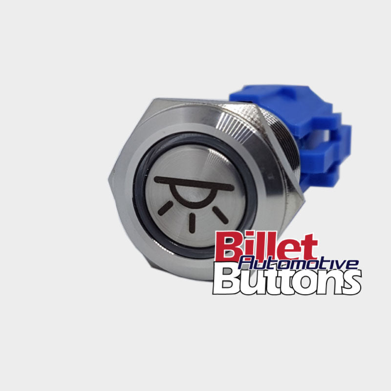 19mm 'DOME LIGHT SYMBOL' Billet Push Button Switch Interior Lights etc ...