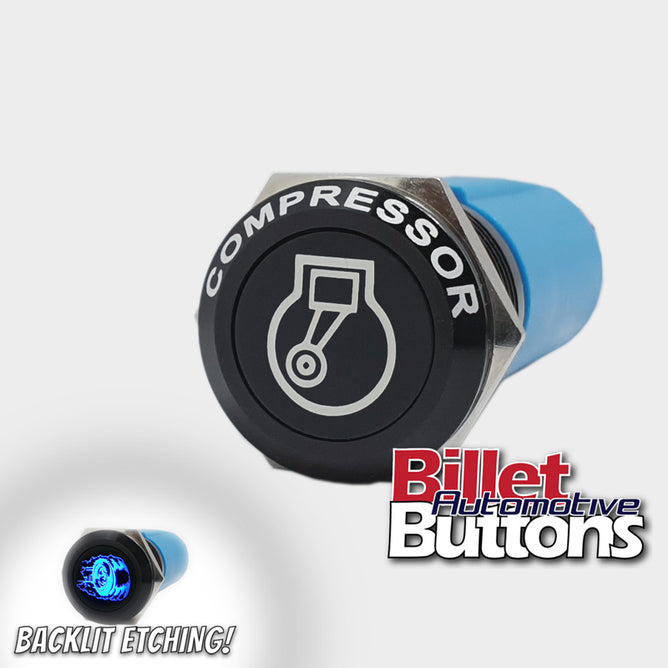 19mm FEATURED 'COMPRESSOR SYMBOL' Billet Push Button Switch Air Comp