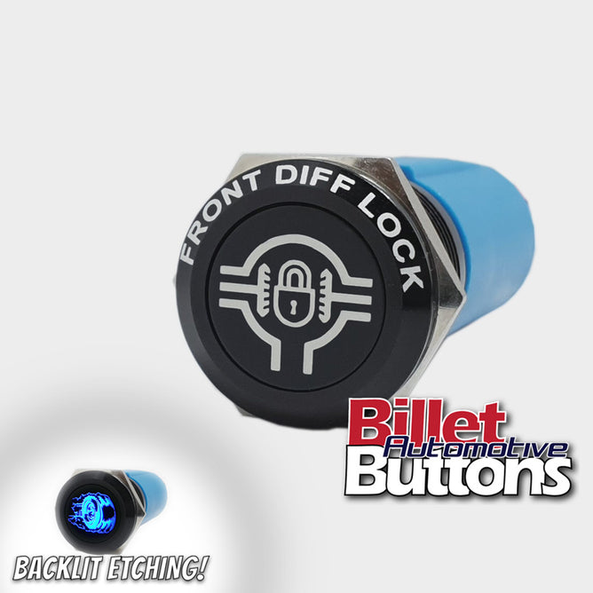 19mm FEATURED 'FRONT DIFF LOCK SYMBOL' Billet Push Button Switch