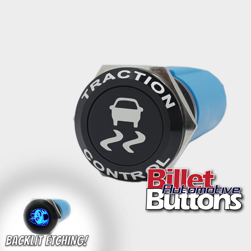 19mm FEATURED 'TRACTION CONTROL SYMBOL' Billet Push Button Switch Skid