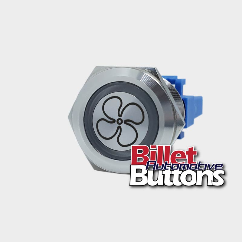 22mm 'FAN OUTLINE SYMBOL' Billet Push Button Switch Blower Engine Fans ...