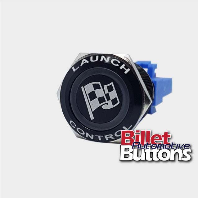 22mm FEATURED 'LAUNCH CONTROL' Billet Push Button Switch Flag
