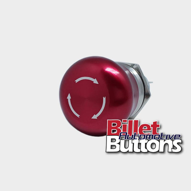 22mm 'EMERGENCY STOP' Billet Push Button Kill Switch Red Mushroom E-St