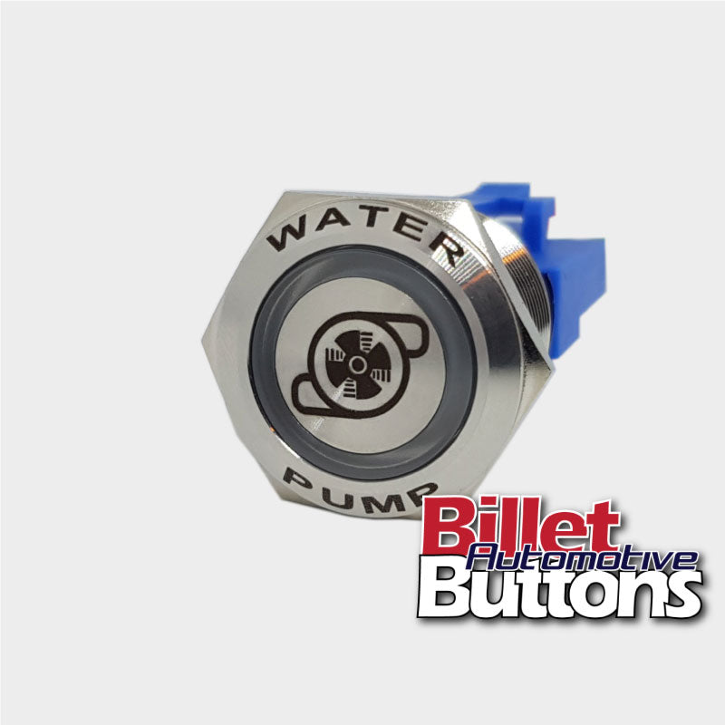 22mm FEATURED 'WATER PUMP SYMBOL' Billet Push Button Switch Electric ...