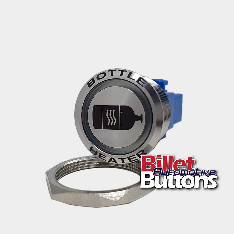 28mm FEATURED 'BOTTLE HEATER SYMBOL' Billet Push Button Switch N2O NOS