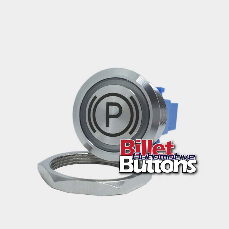 28mm 'PARK BRAKE SYMBOL' Billet Push Button Switch E Stop Emergency Br ...