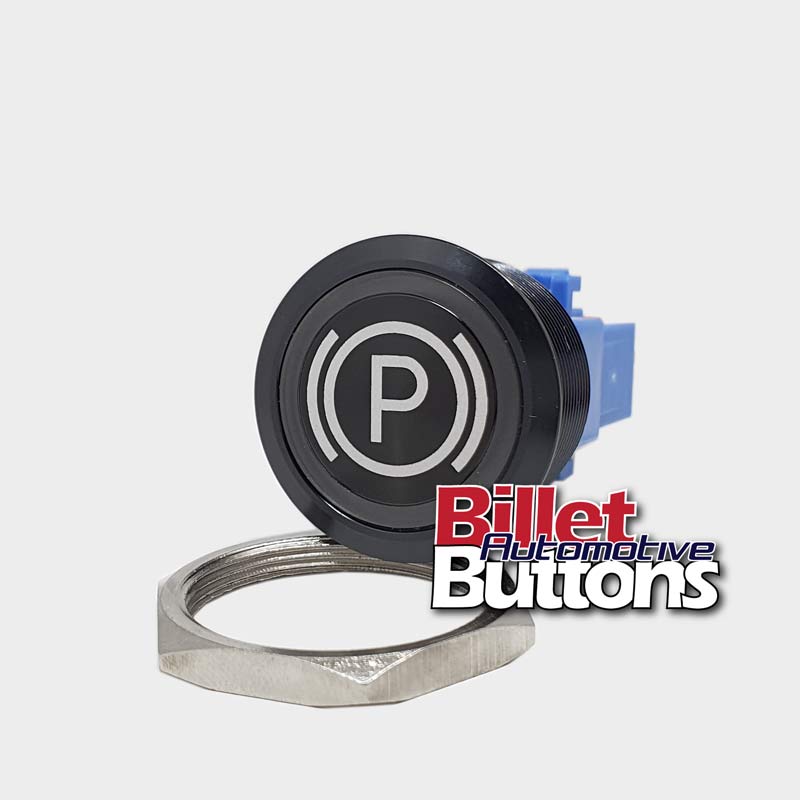 28mm 'PARK BRAKE SYMBOL' Billet Push Button Switch E Stop Emergency Br ...