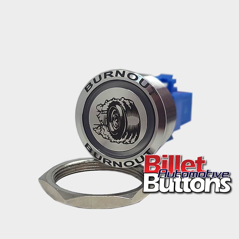 28mm FEATURED 'BURNOUT TYRE' Billet Push Button Switch Line Lock Tire